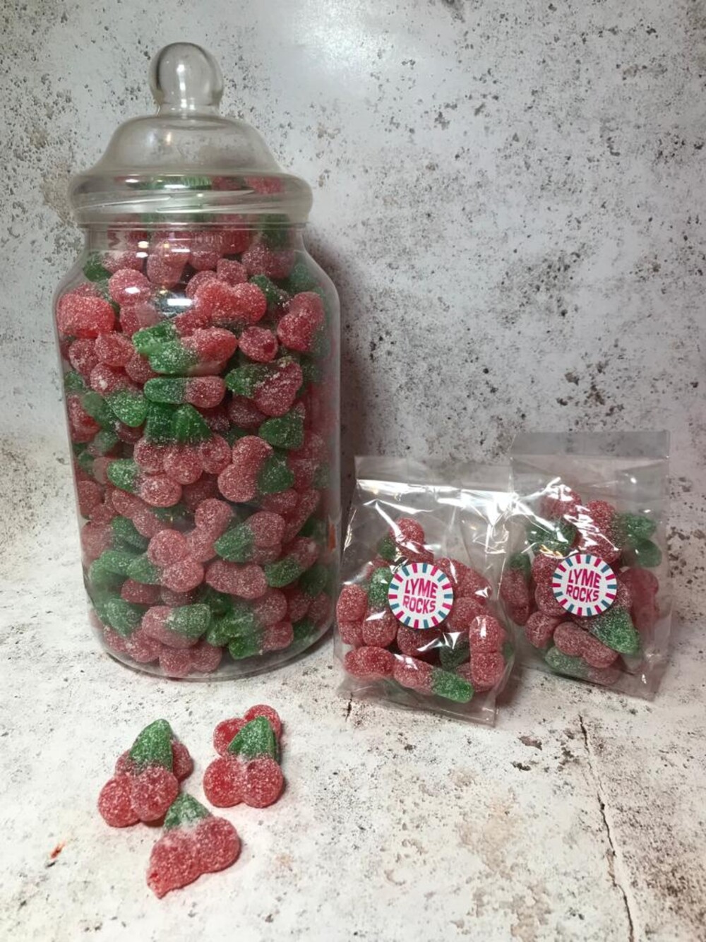 Fizzy Twin Cherries | Shop | Lyme Rocks - Rocking sweets on the ...