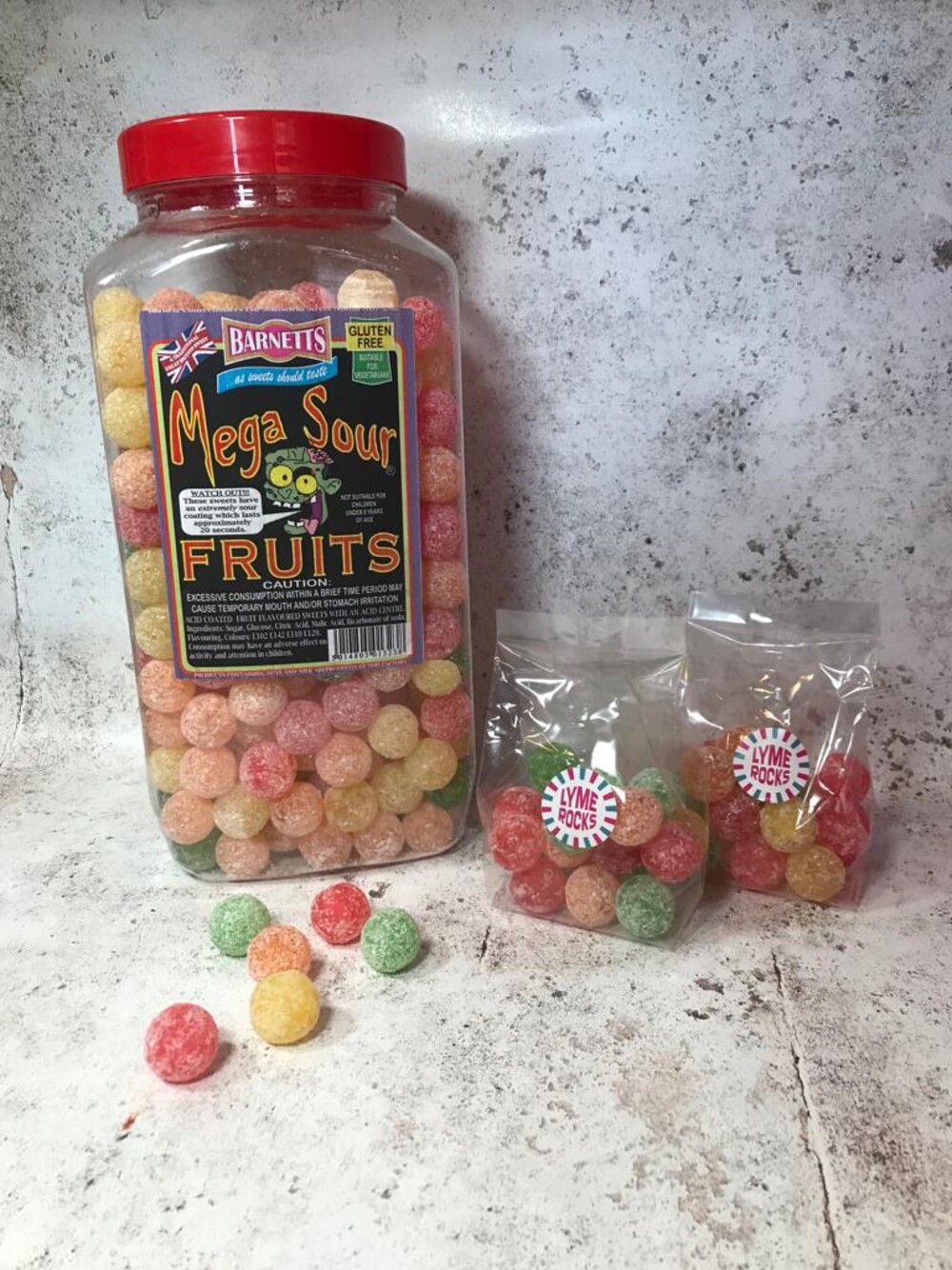 Mega Sour Fruits | Shop | Lyme Rocks - Rocking sweets on the Jurassic Coast