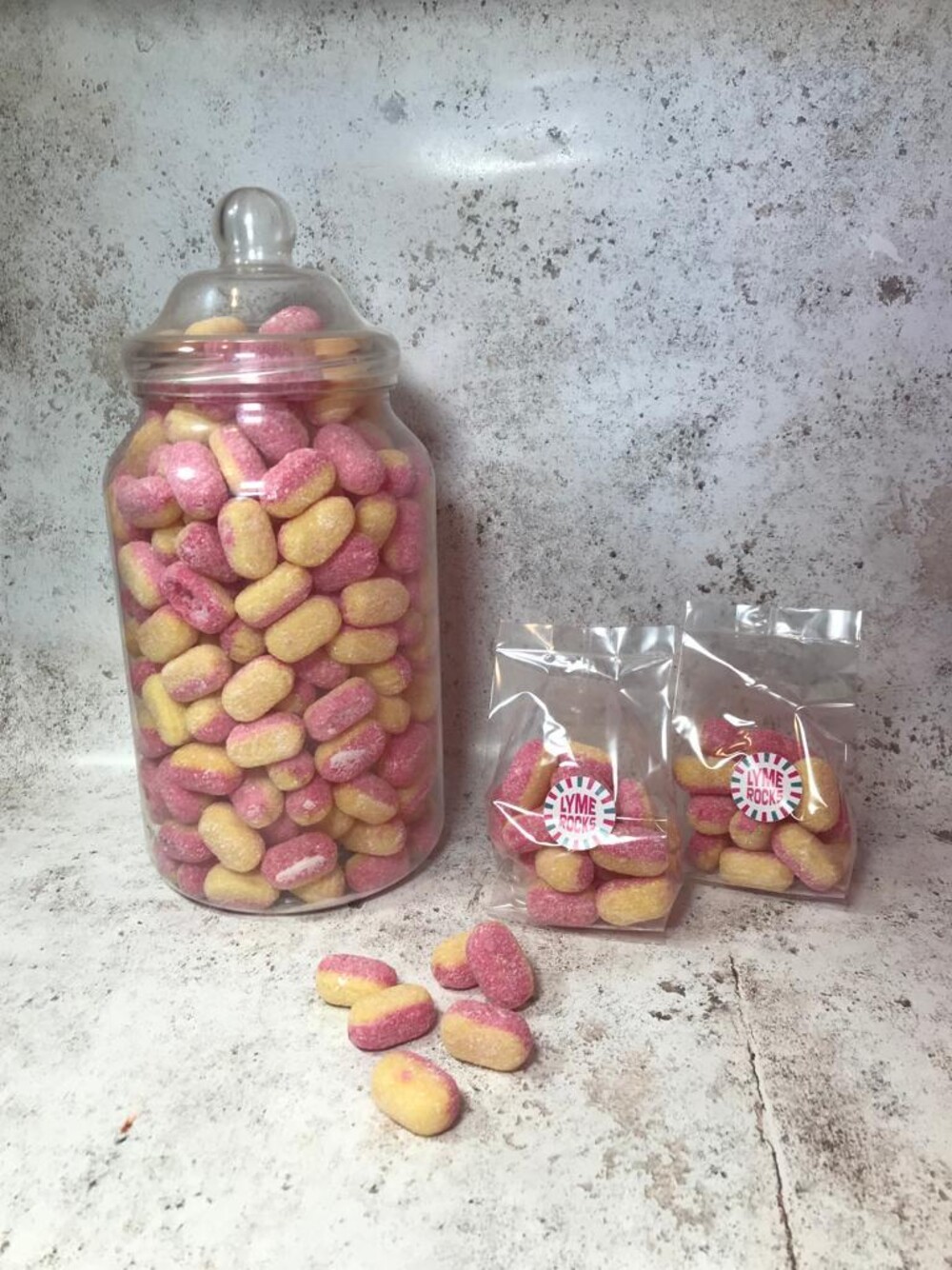 Rhubarb & Custard | Shop | Lyme Rocks - Rocking sweets on the Jurassic ...