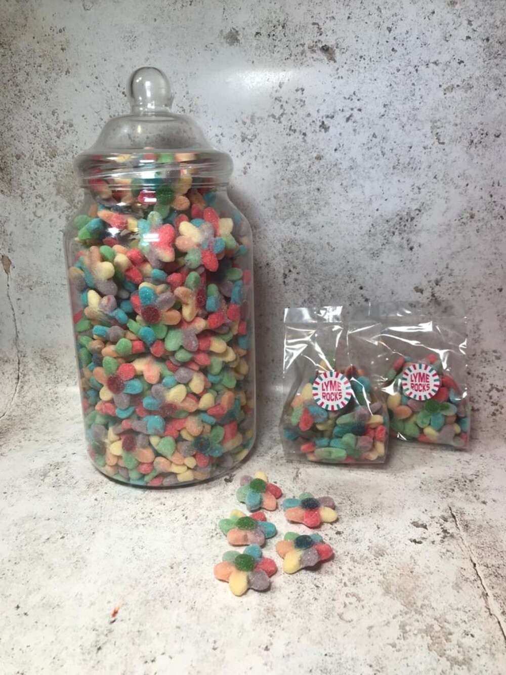 Sour Multicolour Flowers | Shop | Lyme Rocks - Rocking sweets on the ...